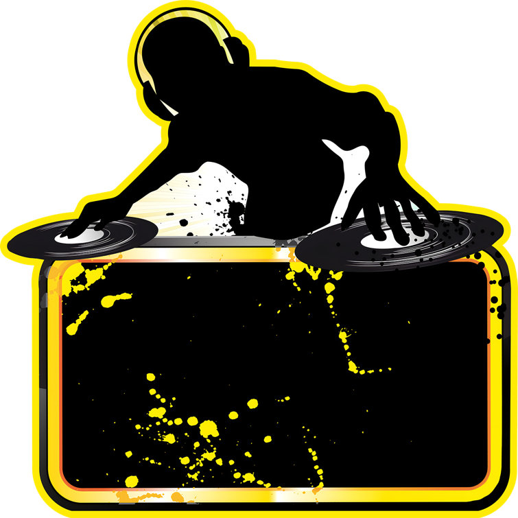 Wet Paint Printing Neon Dj Club Record Spinner Disco Mixer Music ...