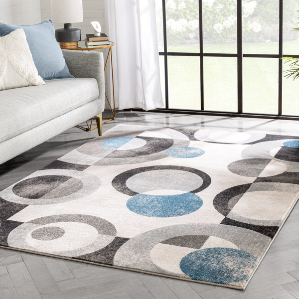 Well Woven Barclay Avi Modern Geometric Gray Blue Area Rug | Wayfair