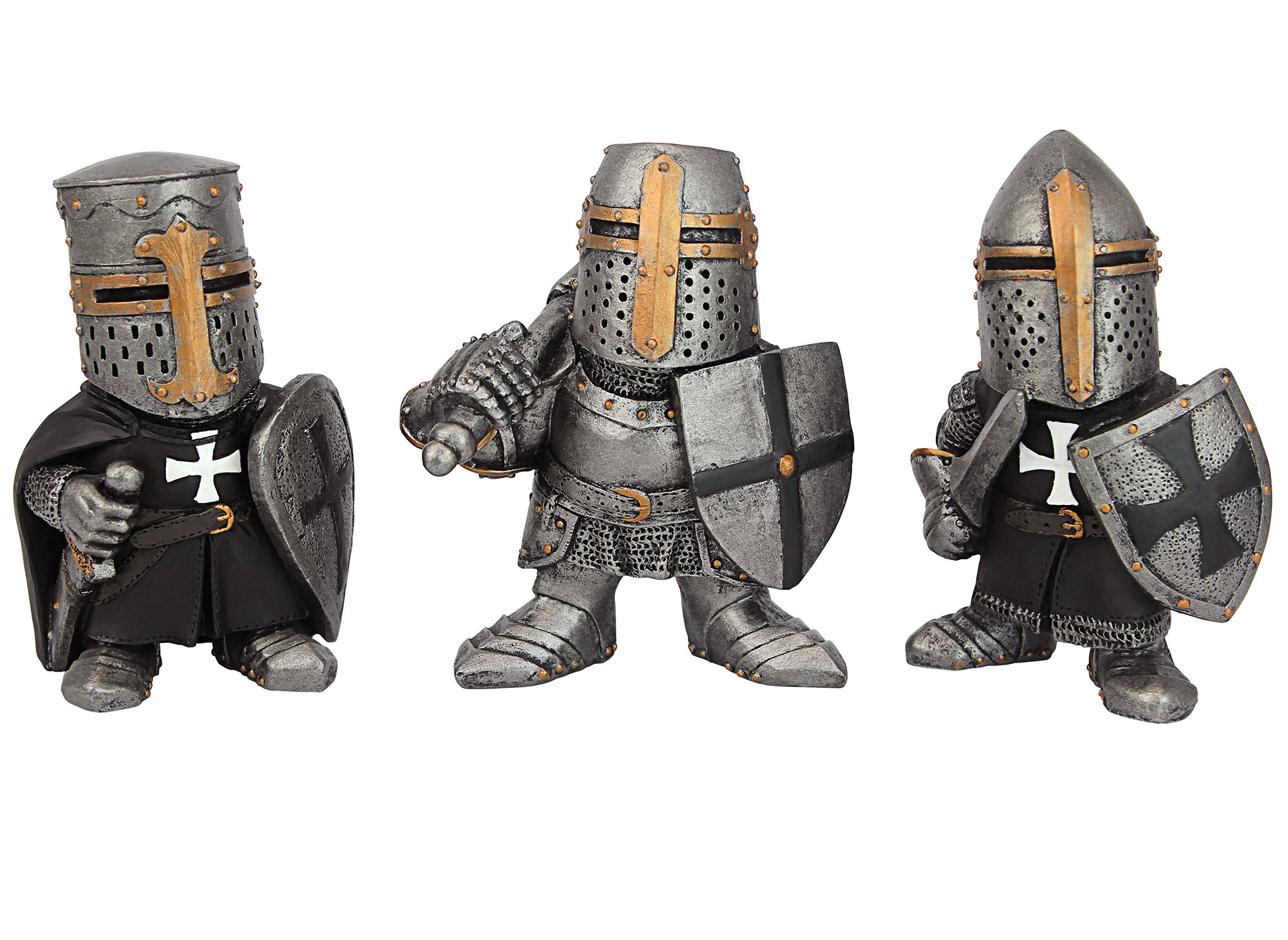 Design Toscano 3 Piece Mini Medieval Crusader Knights Figurine Set ...