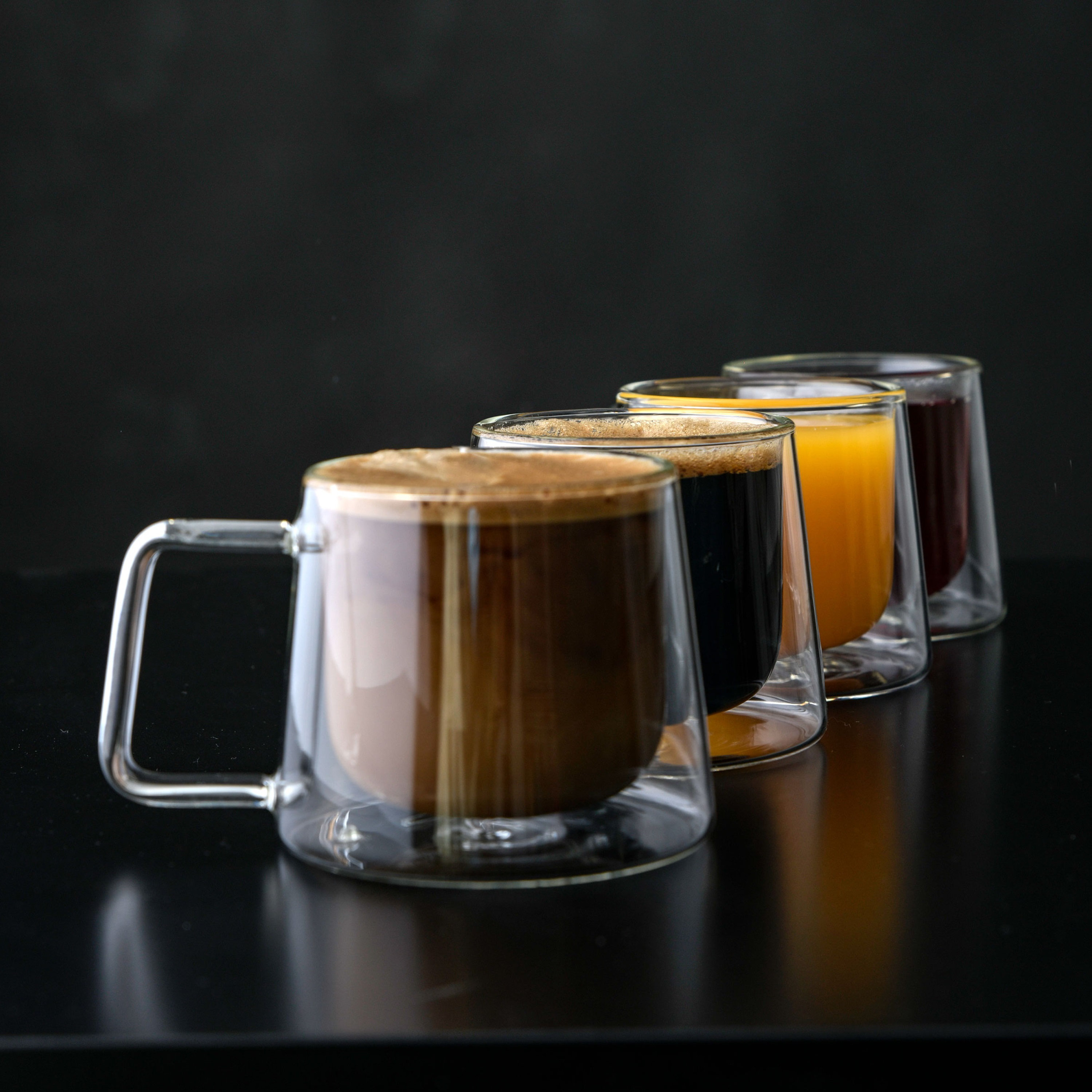 Lemonsoda Double Walled Glass Coffee Drink Mug with Handle 8.5oz ...