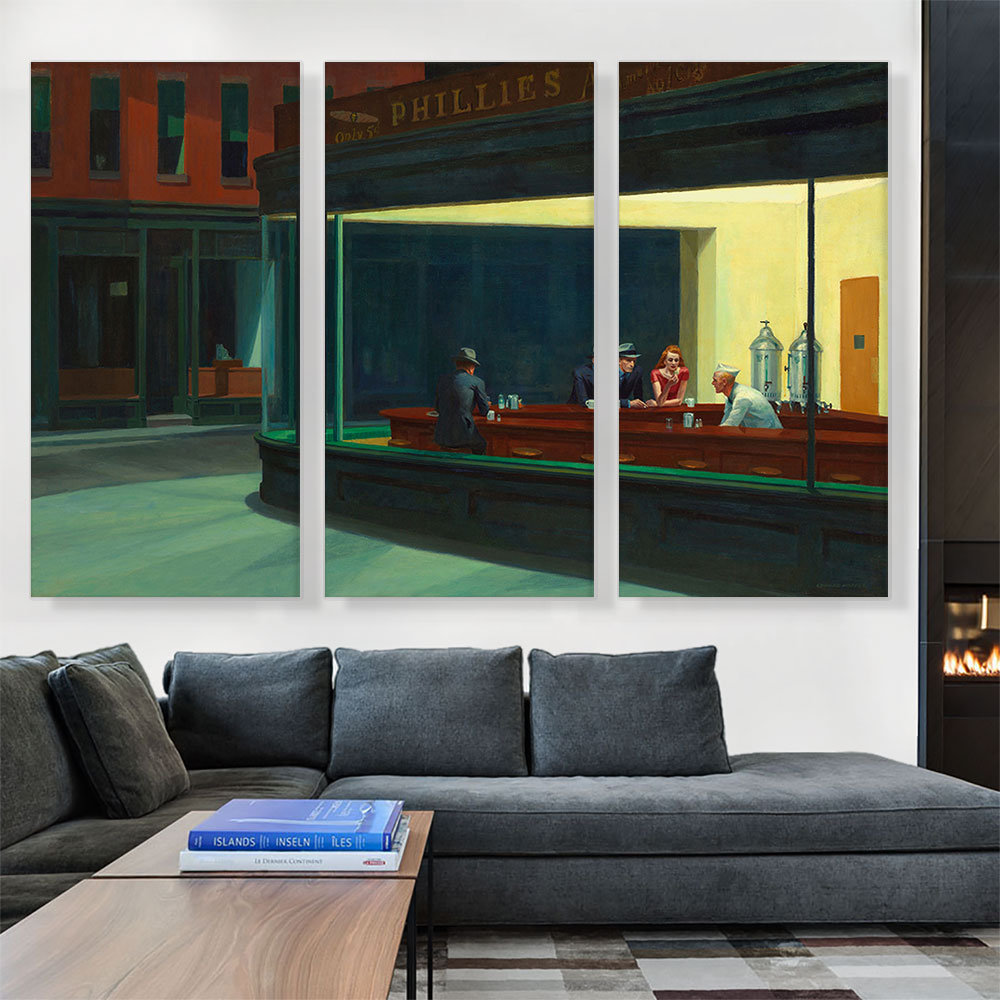 ARTCANVAS Nighthawks 1942 - 3 Piece Print - Wayfair Canada