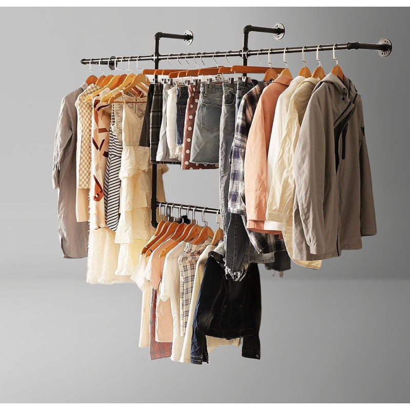 Williston Forge Jenett Industrial Clothing Racks Garment Racks – Wall ...