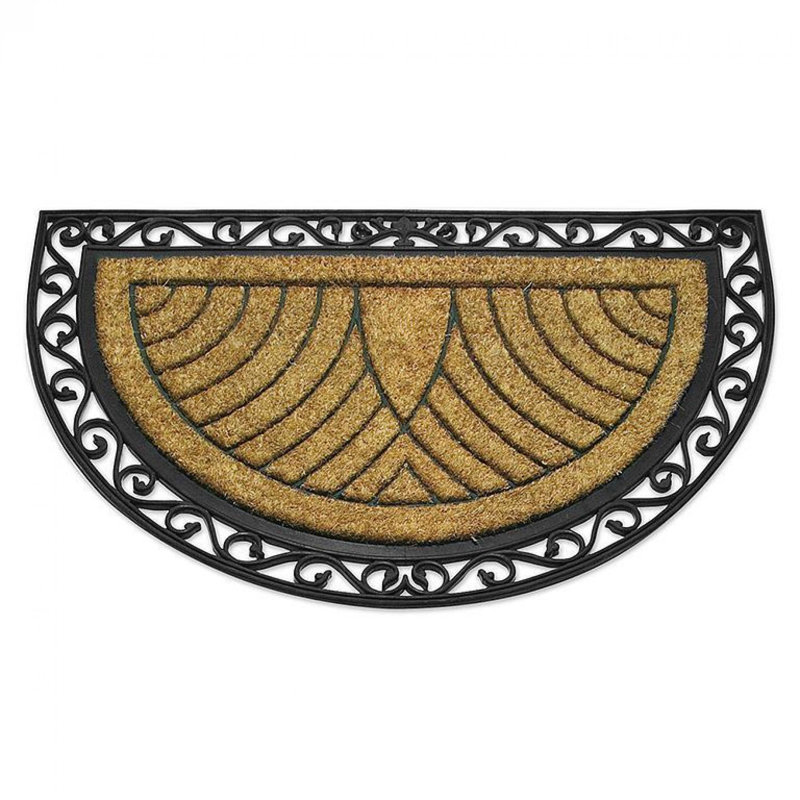 One Allium Way® Half Round With Border Doormat | Wayfair
