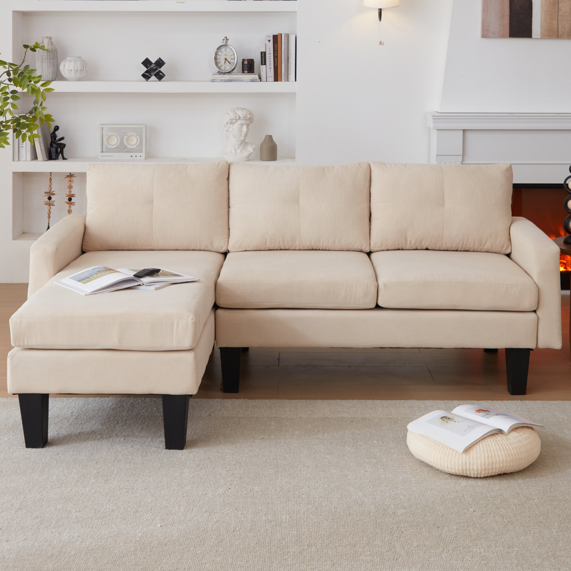 Ebern Designs 2 - Piece Upholstered Sectional & Reviews | Wayfair