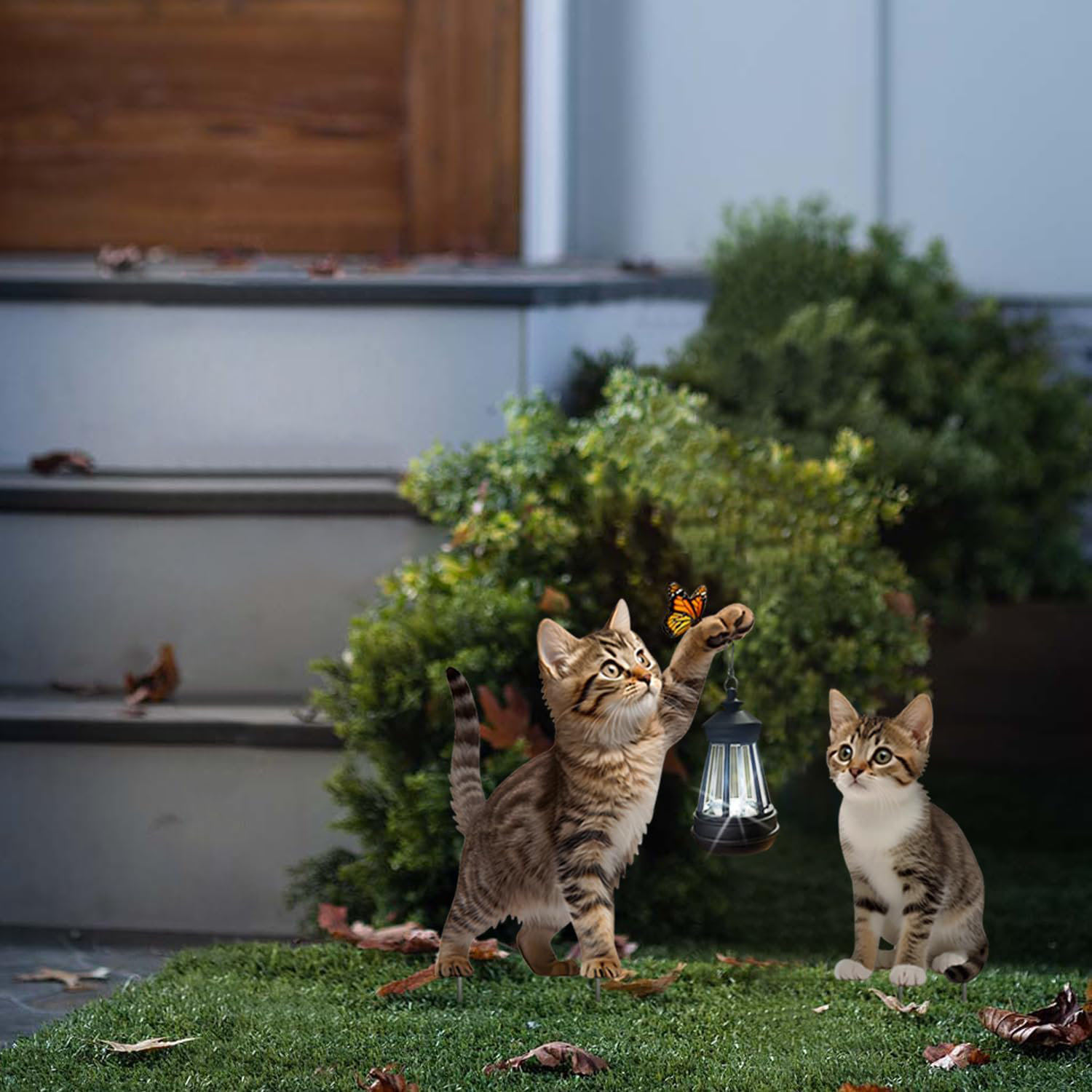 Ophelia & Co. Metal Cat Stake With Solar-Powered Light, Outdoor Solar ...