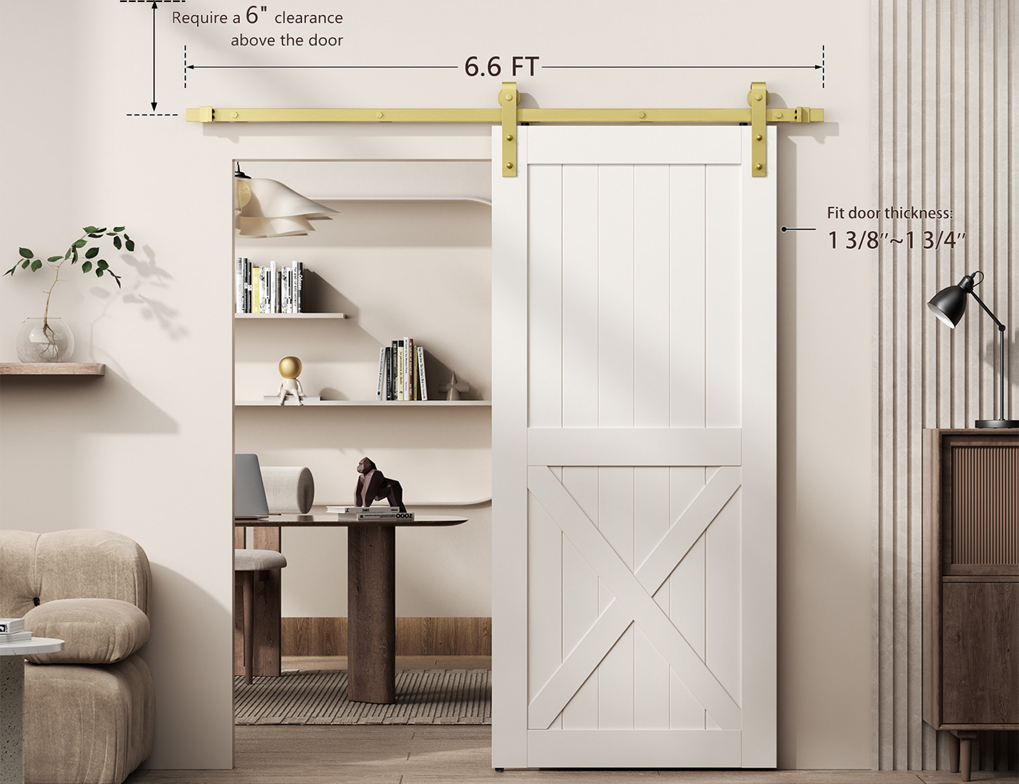 HomLux Sliding Standard Single Door Barn Door Hardware Kit | Wayfair