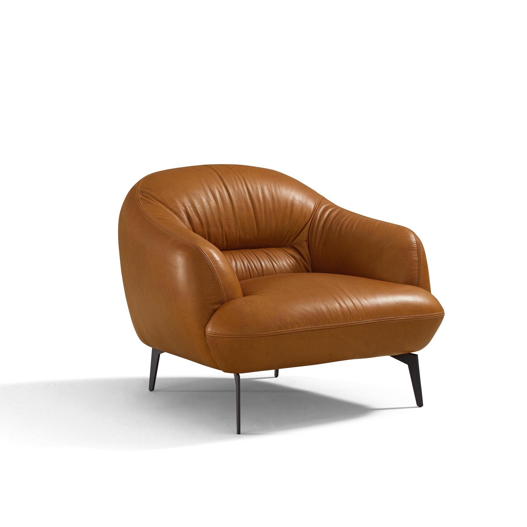 Hokku Designs Leonia Cognac Leather Chair | Wayfair