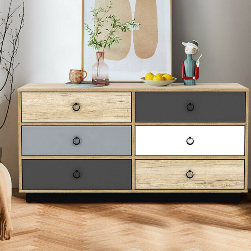 Longshore Tides 6 Drawer Double Dresser Decorative Storage Cabinet ...