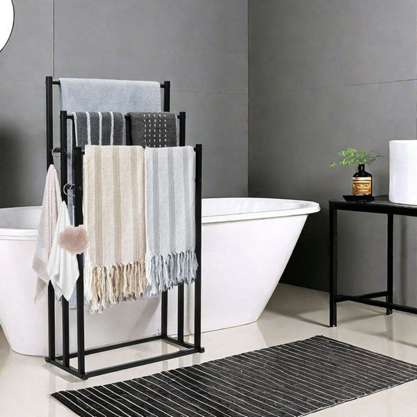 Norbi Floor Towel Rack Vertical Non-perforated Metal Light Luxury ...