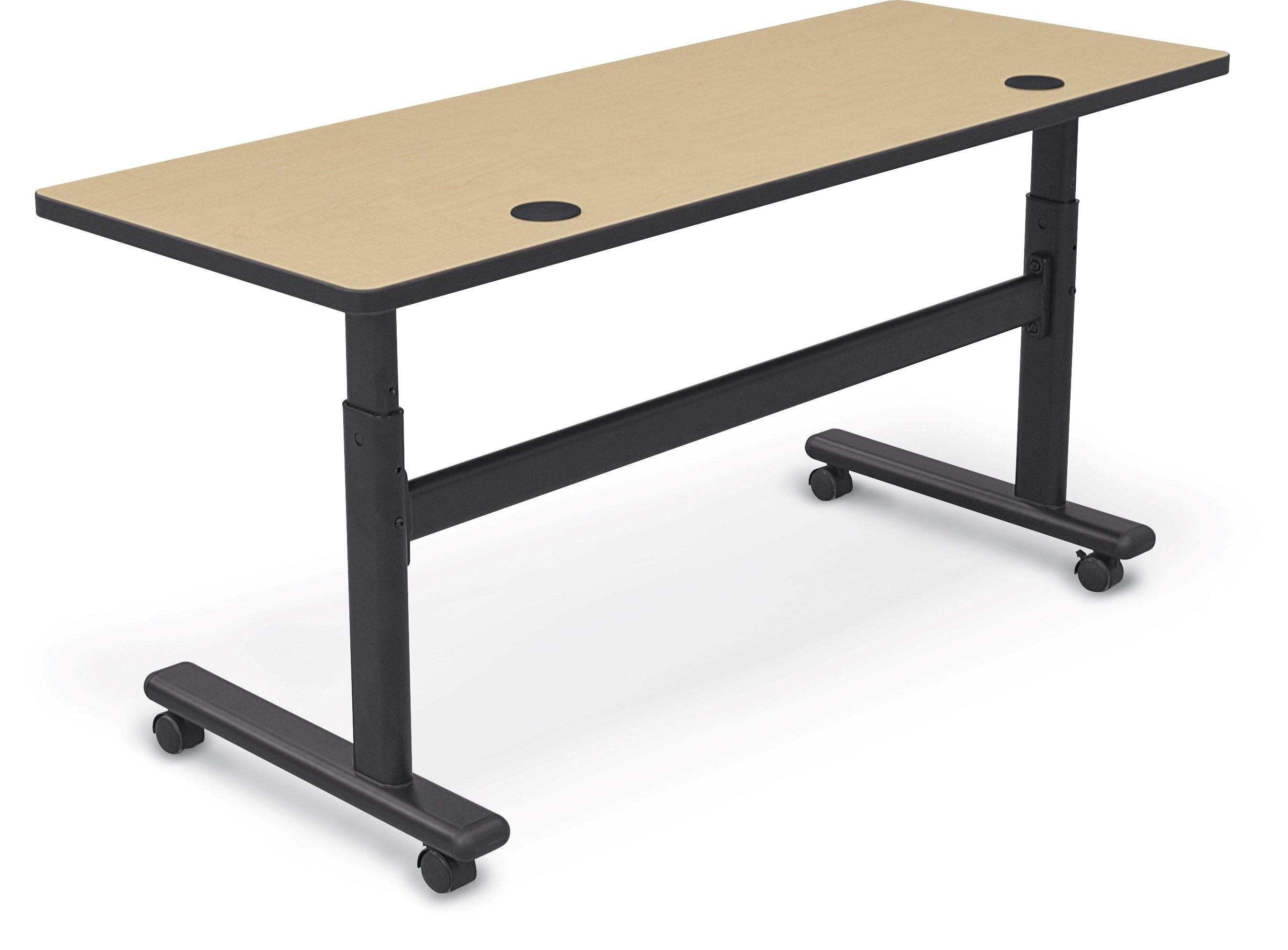 MooreCo Sit Stand Flipper Height Adjustable Training Table with Caster ...