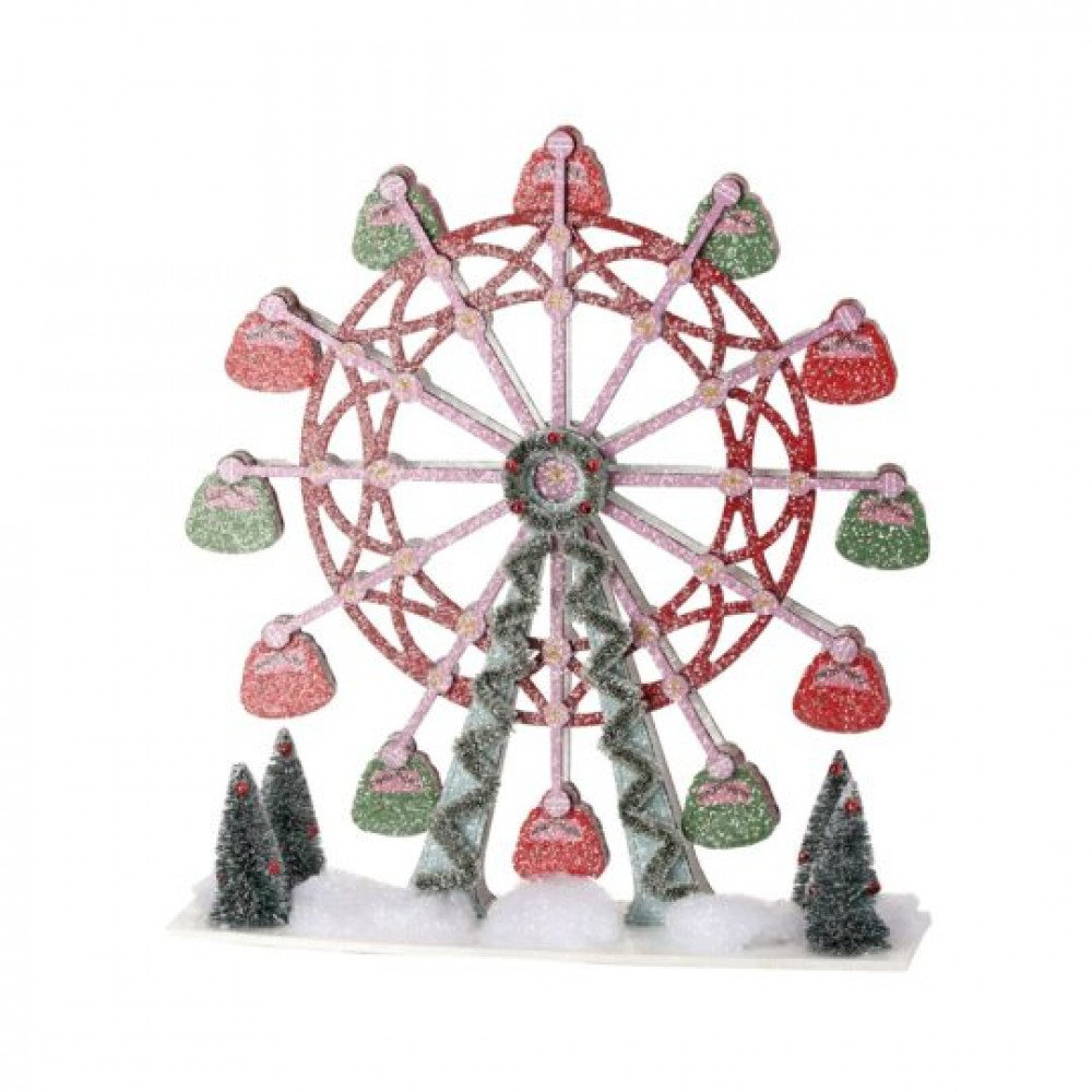 Bungalow Rose Glittered Cardboard Vintage Ferris Wheel Decoration | Wayfair