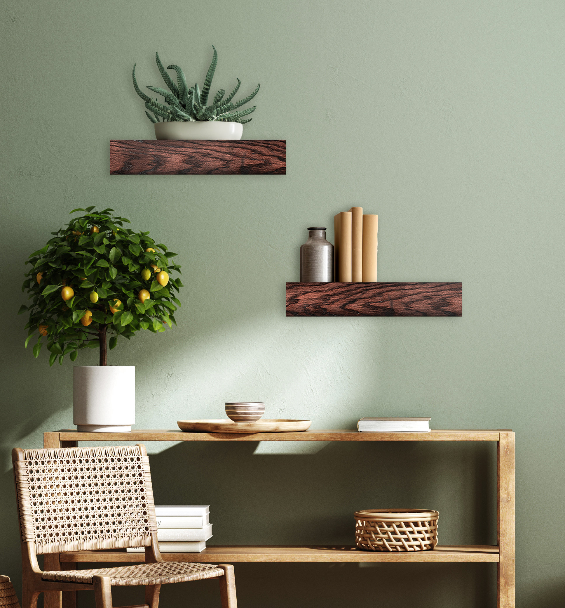 Loon Peak® Jahira 2 Piece Oak Floating Shelf | Wayfair