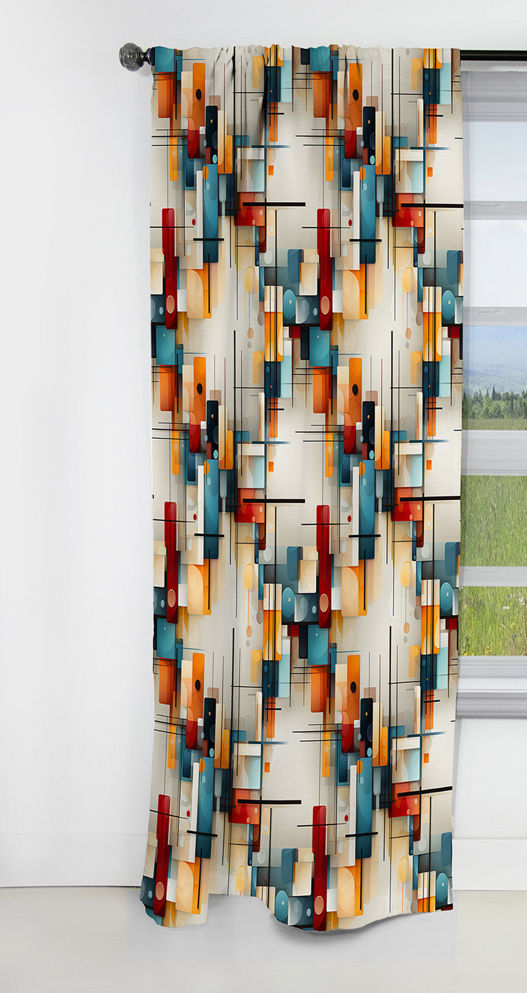 Design Art Urban Mosaic I - Abstract Geometric Curtain - Blackout ...