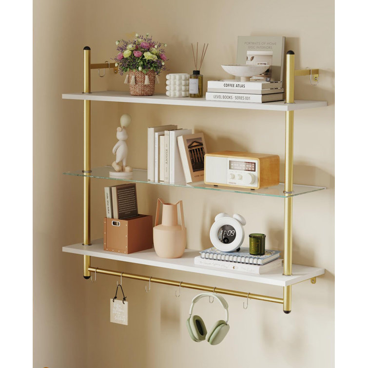 17 Stories Graeham Manufactured Wood，Metal，Plastic Floating Shelf | Wayfair