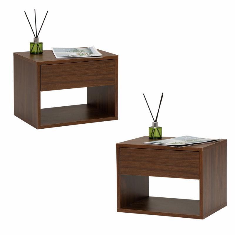 George Oliver Wall Mounted Bedside Table(Set of 2) | Wayfair