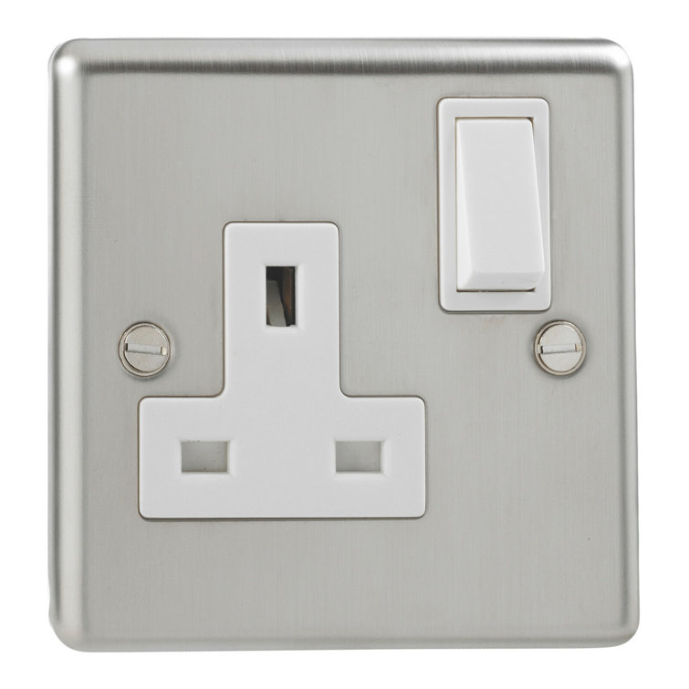 Symple Stuff Stainless Steel 13A Single Gang Toggle Light Switch ...
