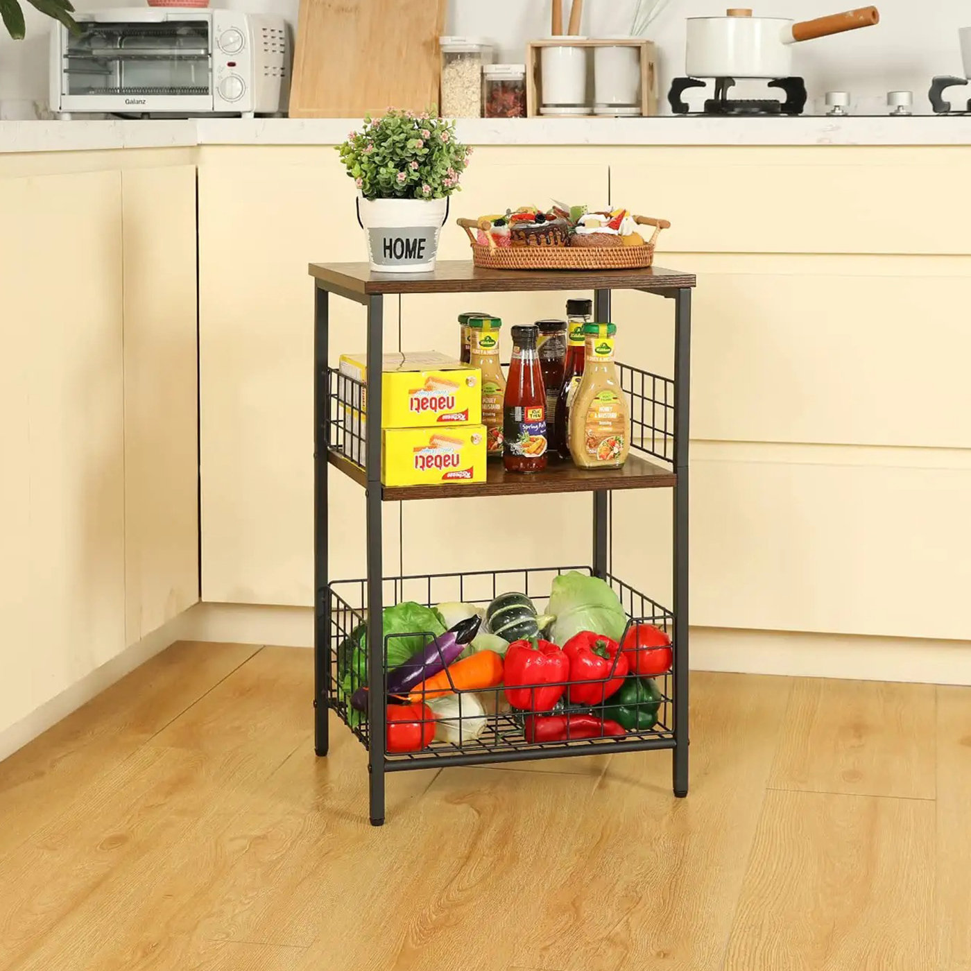 17 Stories Industrial Retro Coffee Table Bedside Table Storage Rack ...