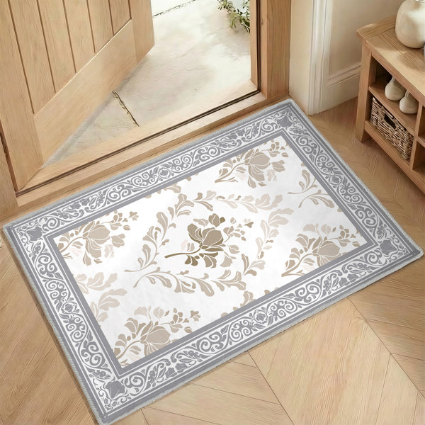 Mercer41 Magnolia Floral Faux Cashmere Area Rug – Ultra-Soft, Low-Pile ...