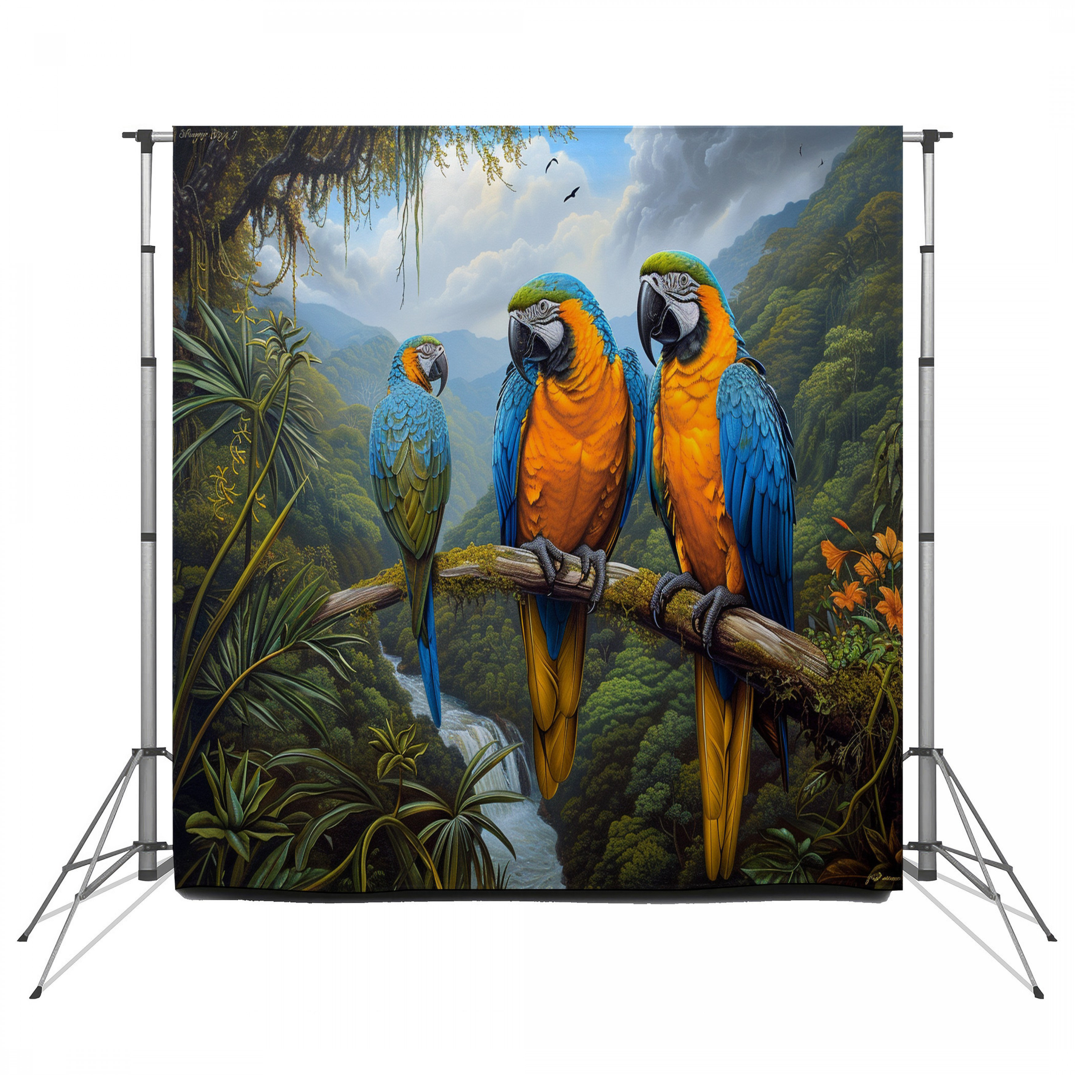 VisionDecor Parrots Backdrop Wildlife Large Tropical Photo Backdrop ...