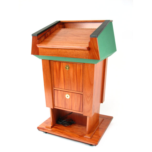 Executive Wood Full Podium with Wheels | Wayfair