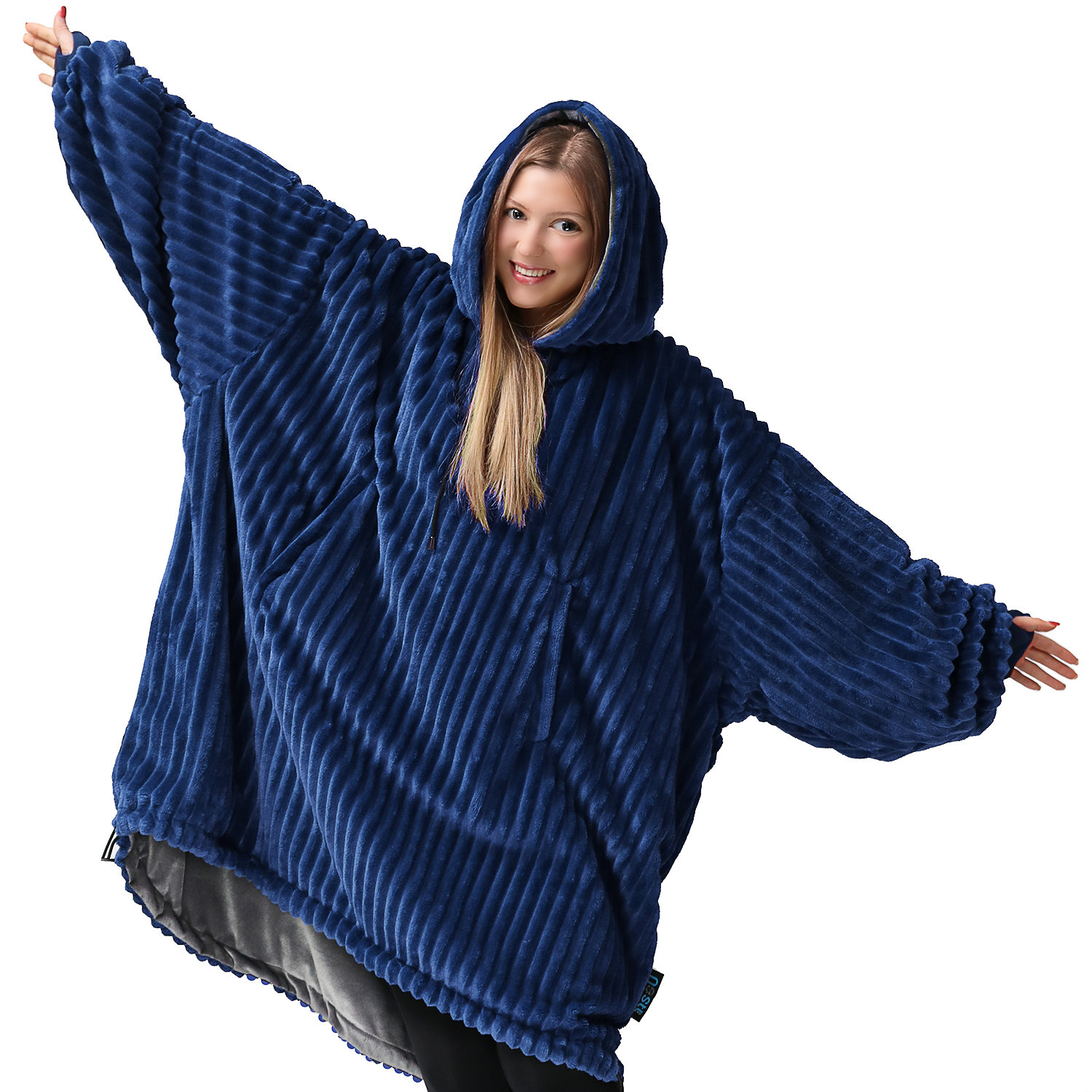 Nestl Oversized Unisex Wearable Blanket - Reversible Hoodie Blanket ...