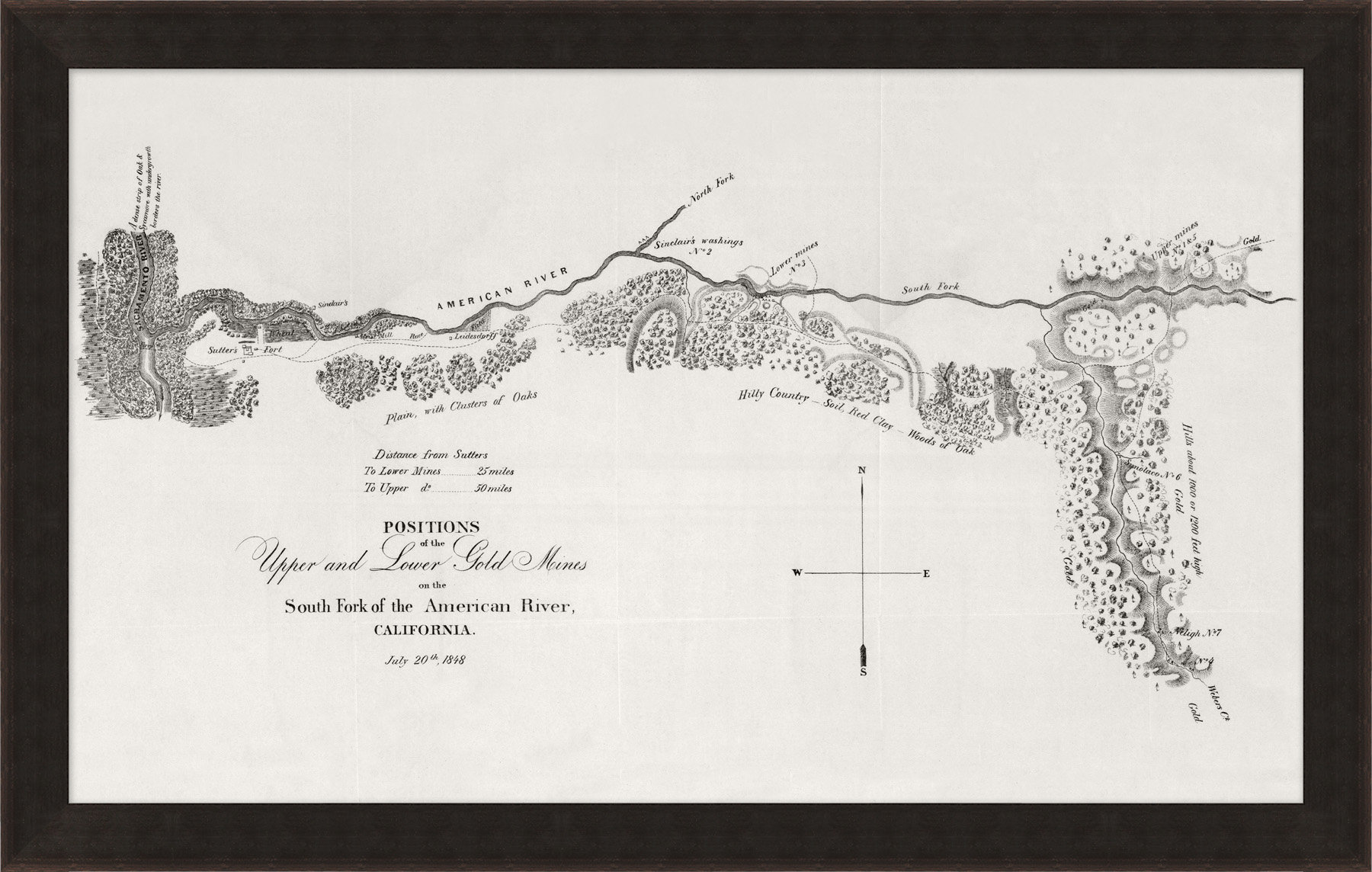 Wendover Art Group Western Map 1 by Nathan Turner - Picture Frame ...