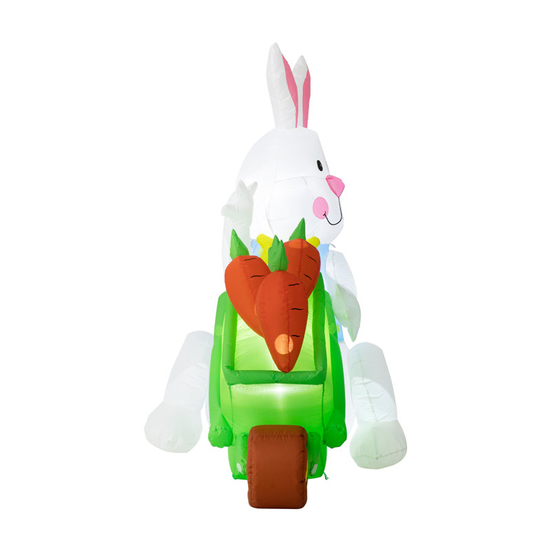 The Holiday Aisle® Bunny Wheel Inflatable | Wayfair