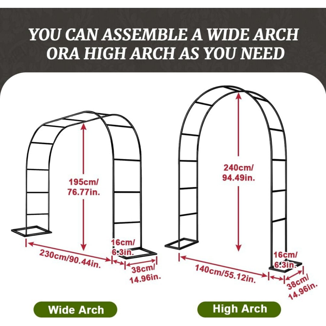Latitude Run® Garden Arch Arbour 7.9FT X 4.6FT Pergola Trellis With ...