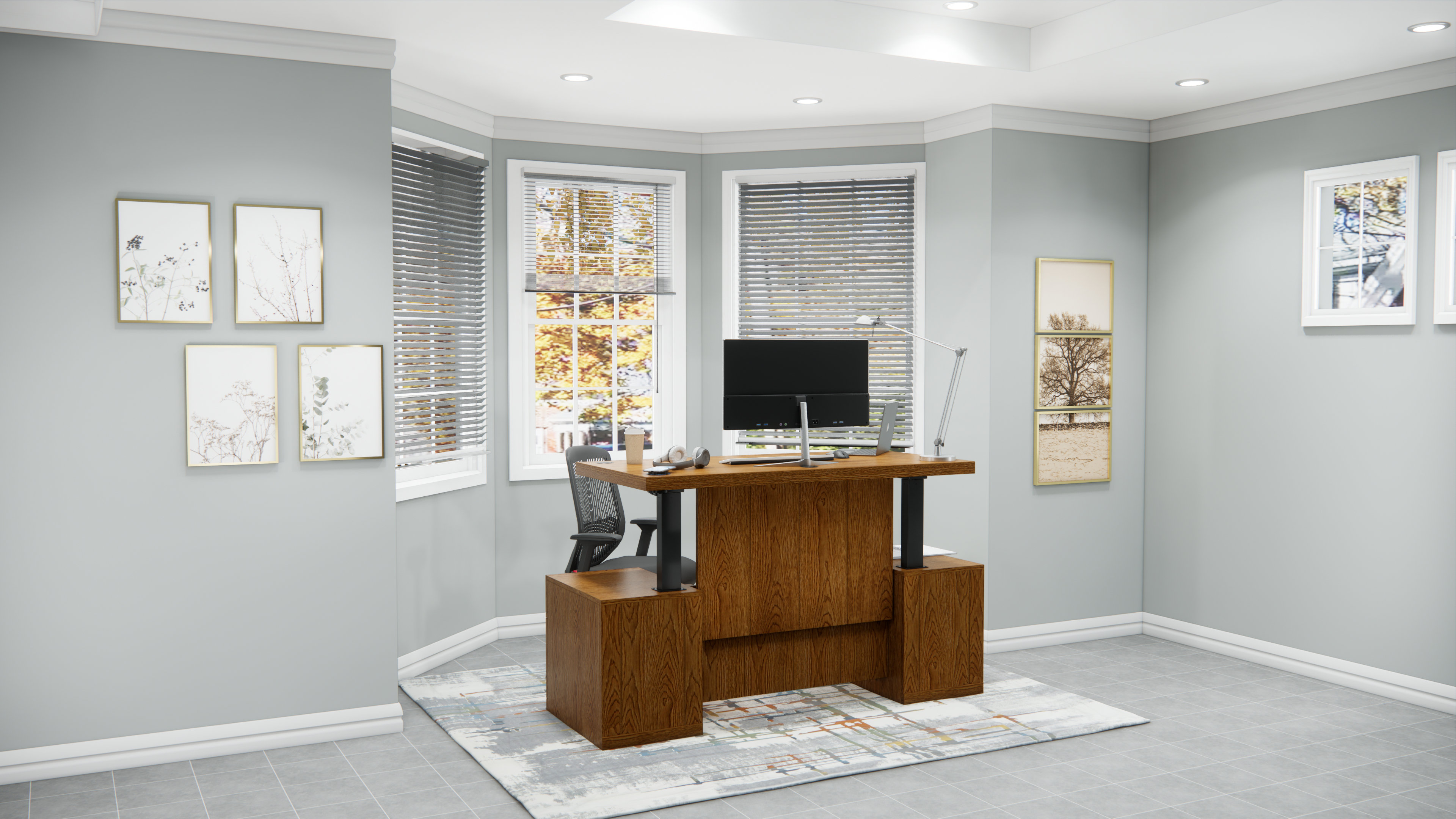 Hokku Designs Juny Sit-Stand Storage Desk & Reviews | Wayfair