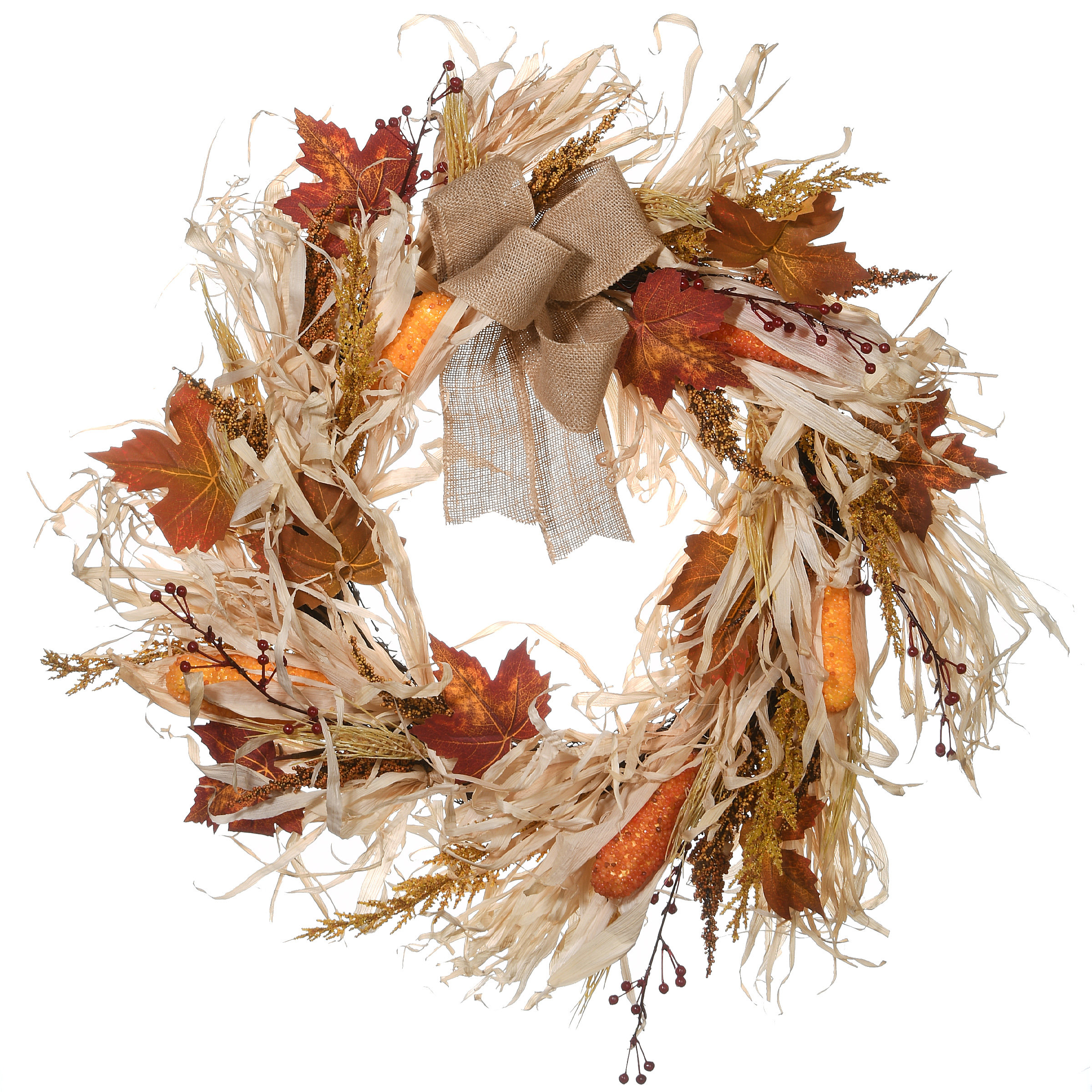 The Holiday Aisle® 24" Harvest Raffia Wreath | Wayfair