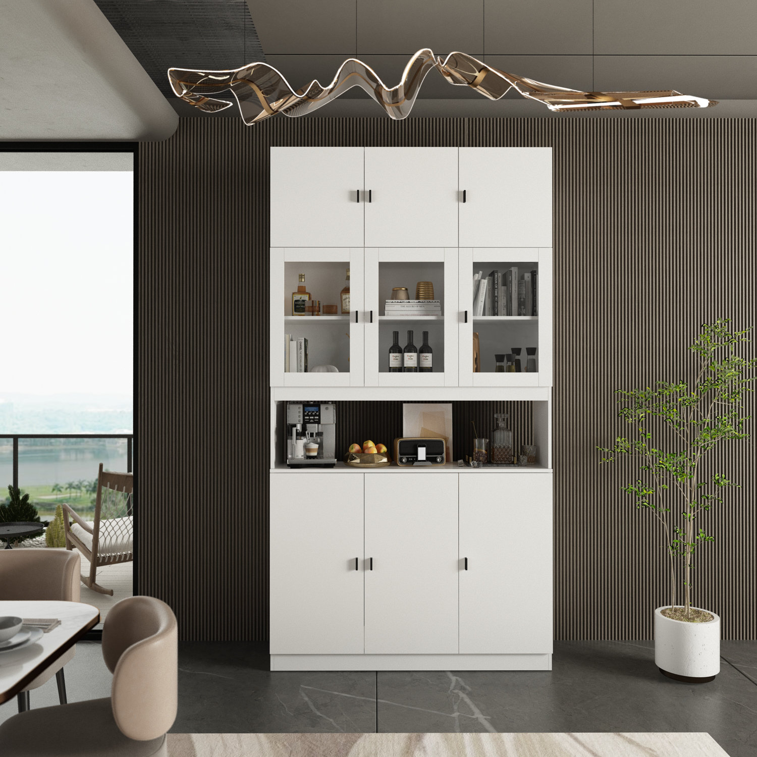 Latitude Run® Furniture Combination Cabinet Storage Cabinet Display ...