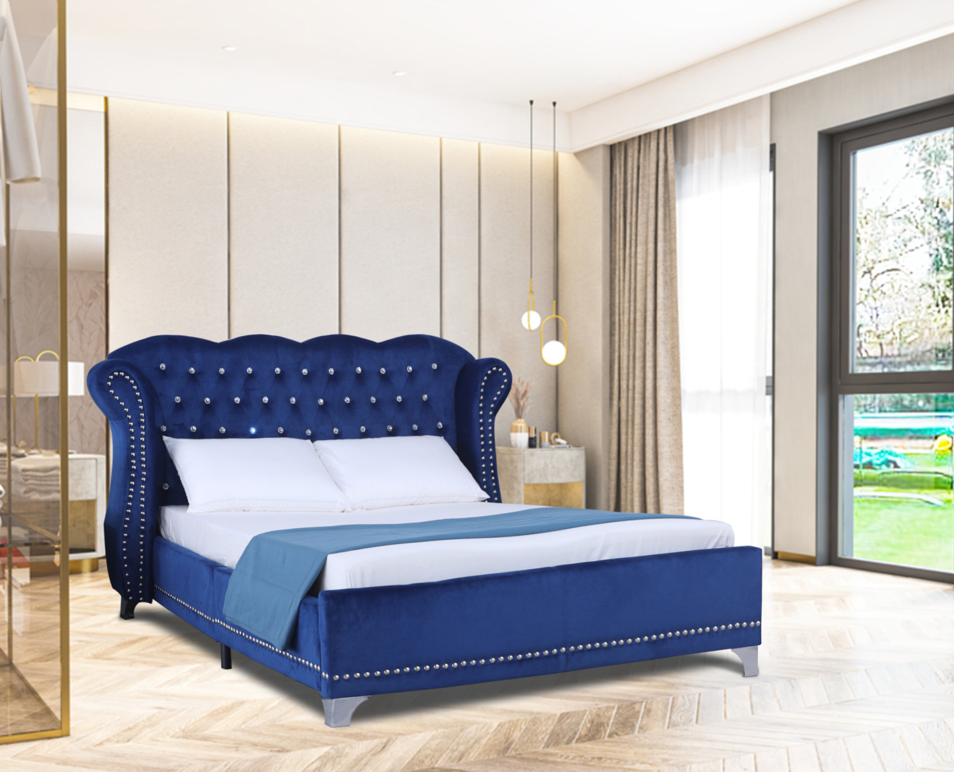 House of Hampton Jaritza Upholstered Wingback Bed - Wayfair Canada