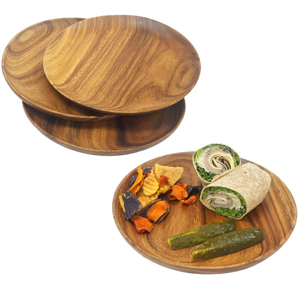 Millwood Pines 11" Round Wood Serving Plates | Wayfair