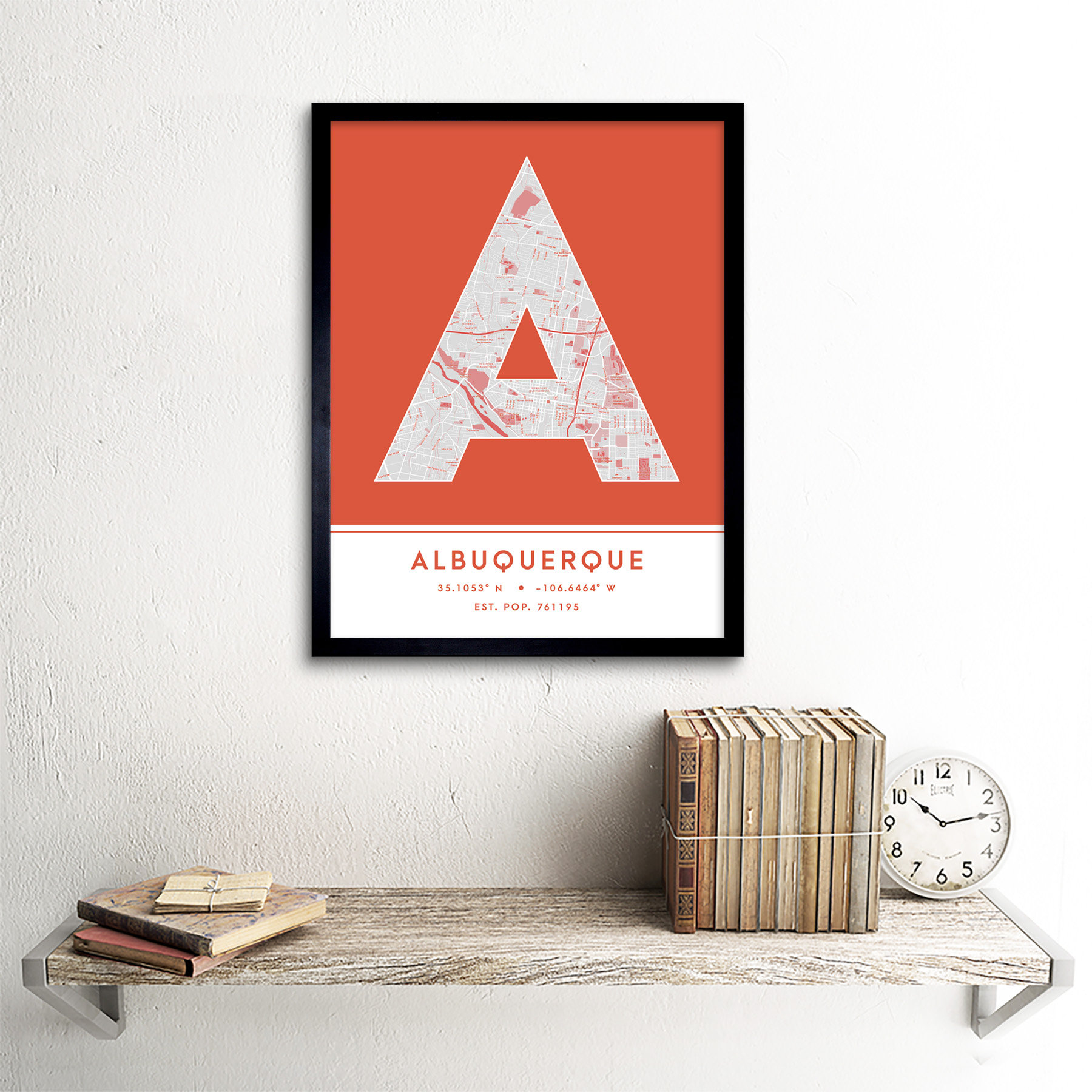 Wee Blue Coo Albuquerque Orange - Picture Frame Typography | Wayfair.co.uk