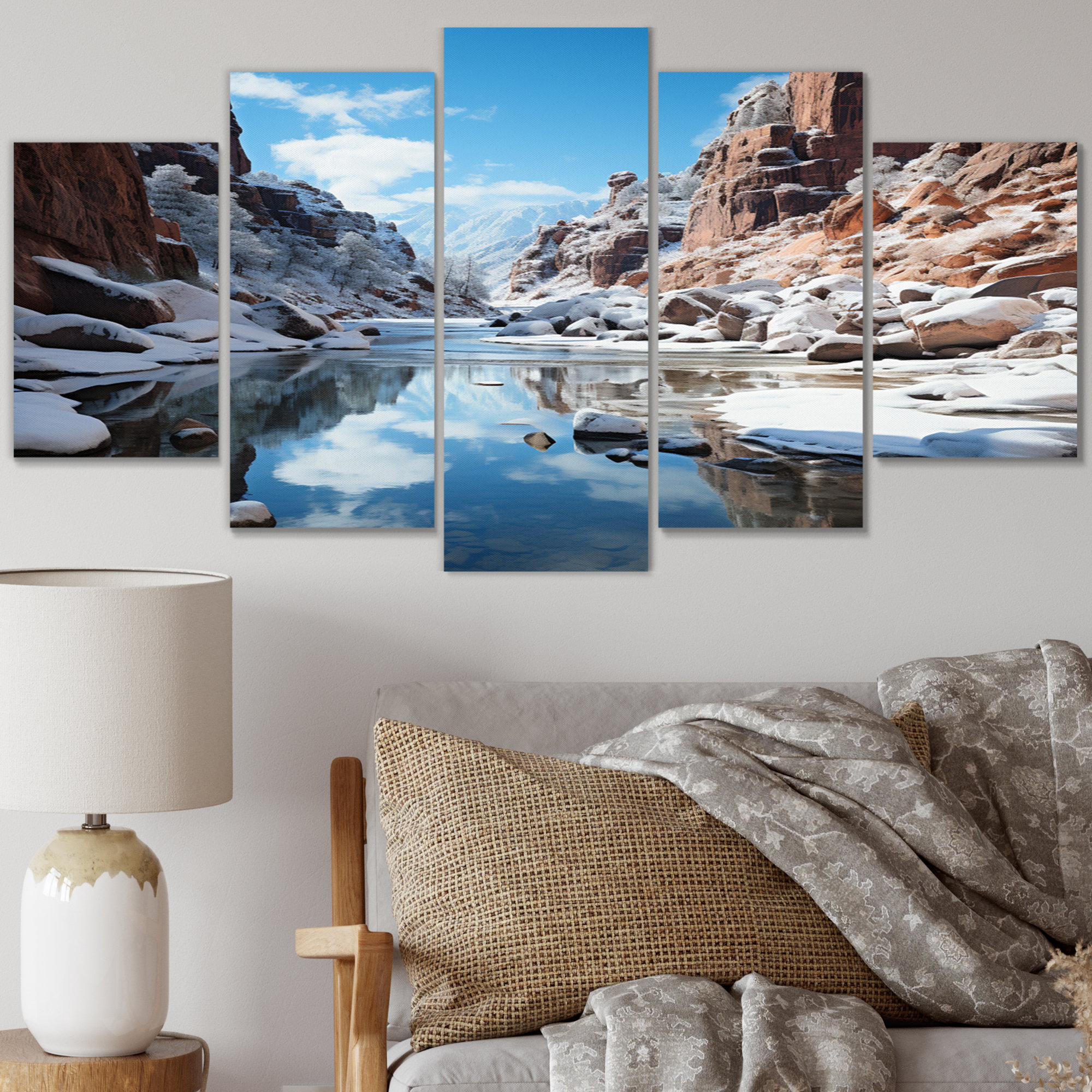 Design Art Canyon Winter Serenitys Embrace II - Landscapes Wall Decor ...