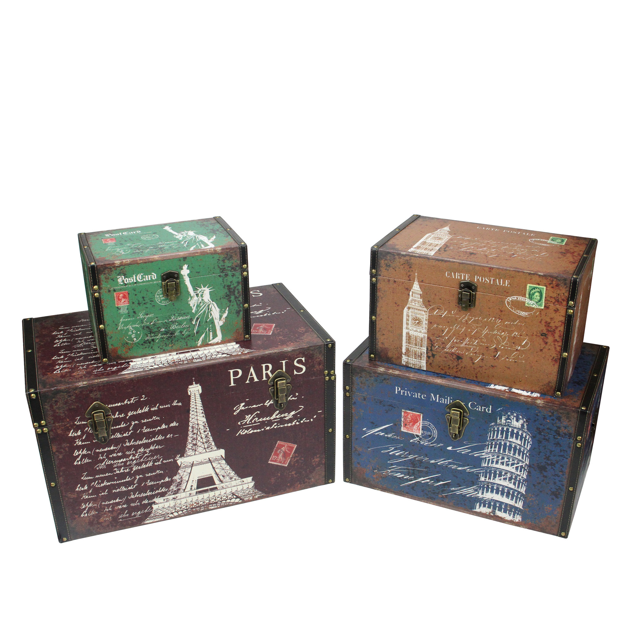 Northlight Seasonal Set of 4 Vintage-Style Travel Themed Decorative ...