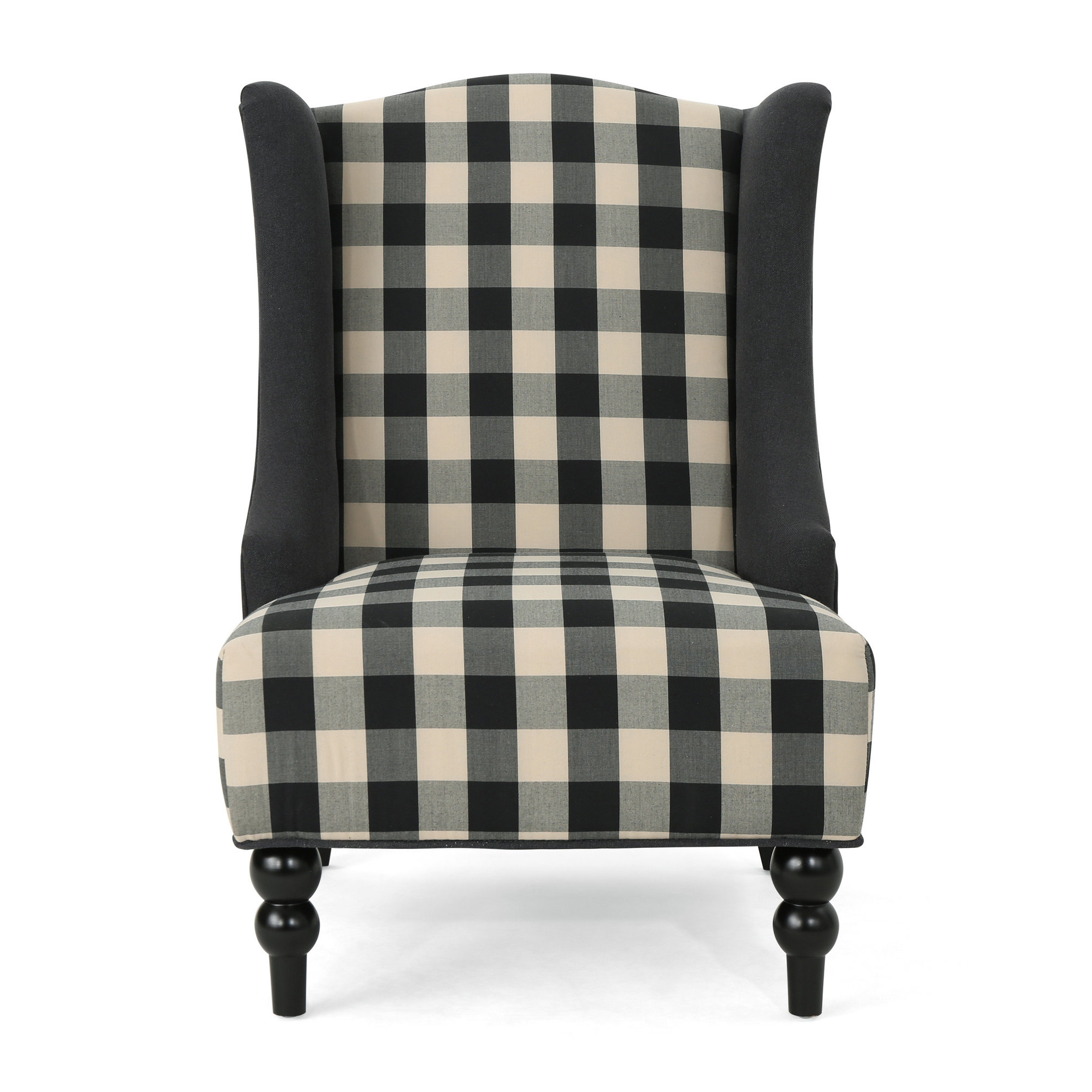 Canora Grey High-Back Fabric Club Chair, Checkerboard | Wayfair