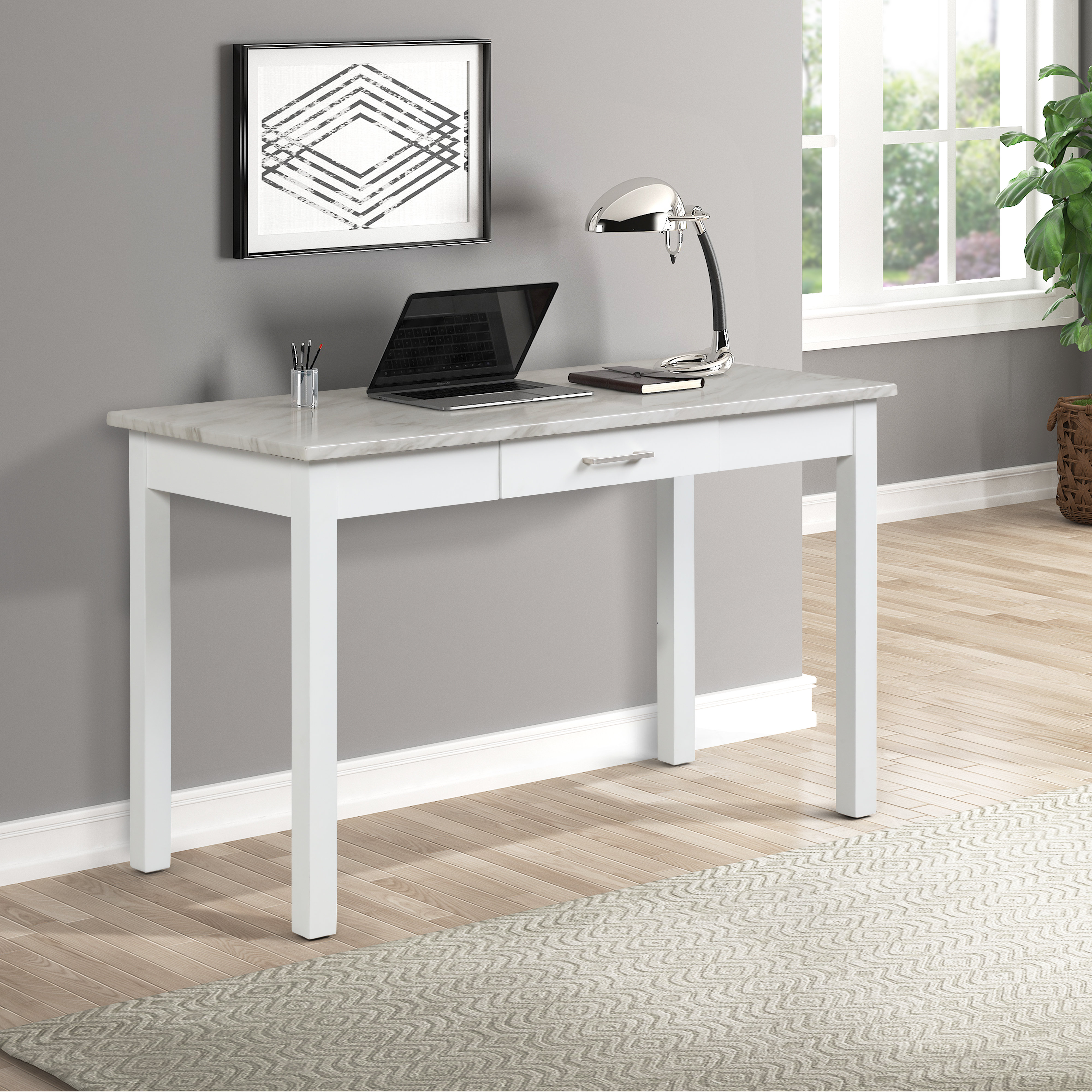 Ivy Bronx Quirke Desk with Built in Outlets & Reviews | Wayfair