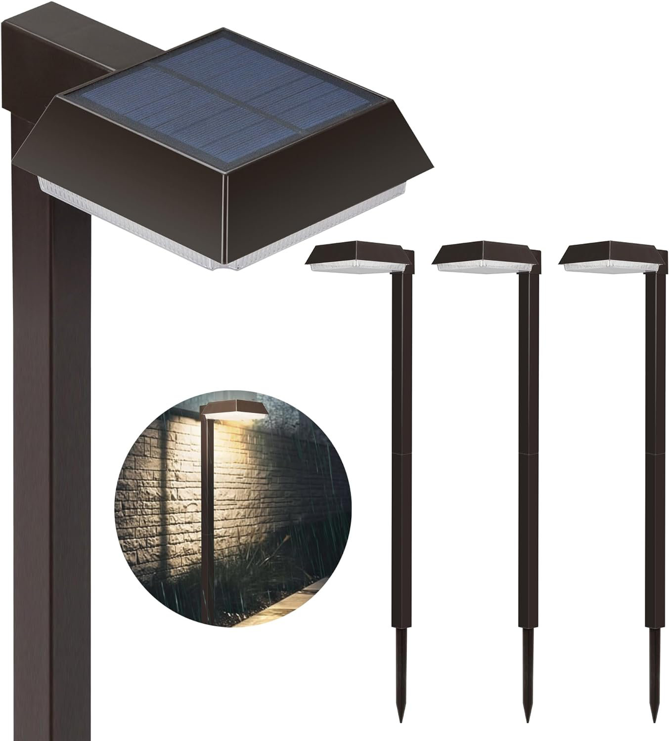 Belleze Solar Pathway Lights 4 Pack | Wayfair