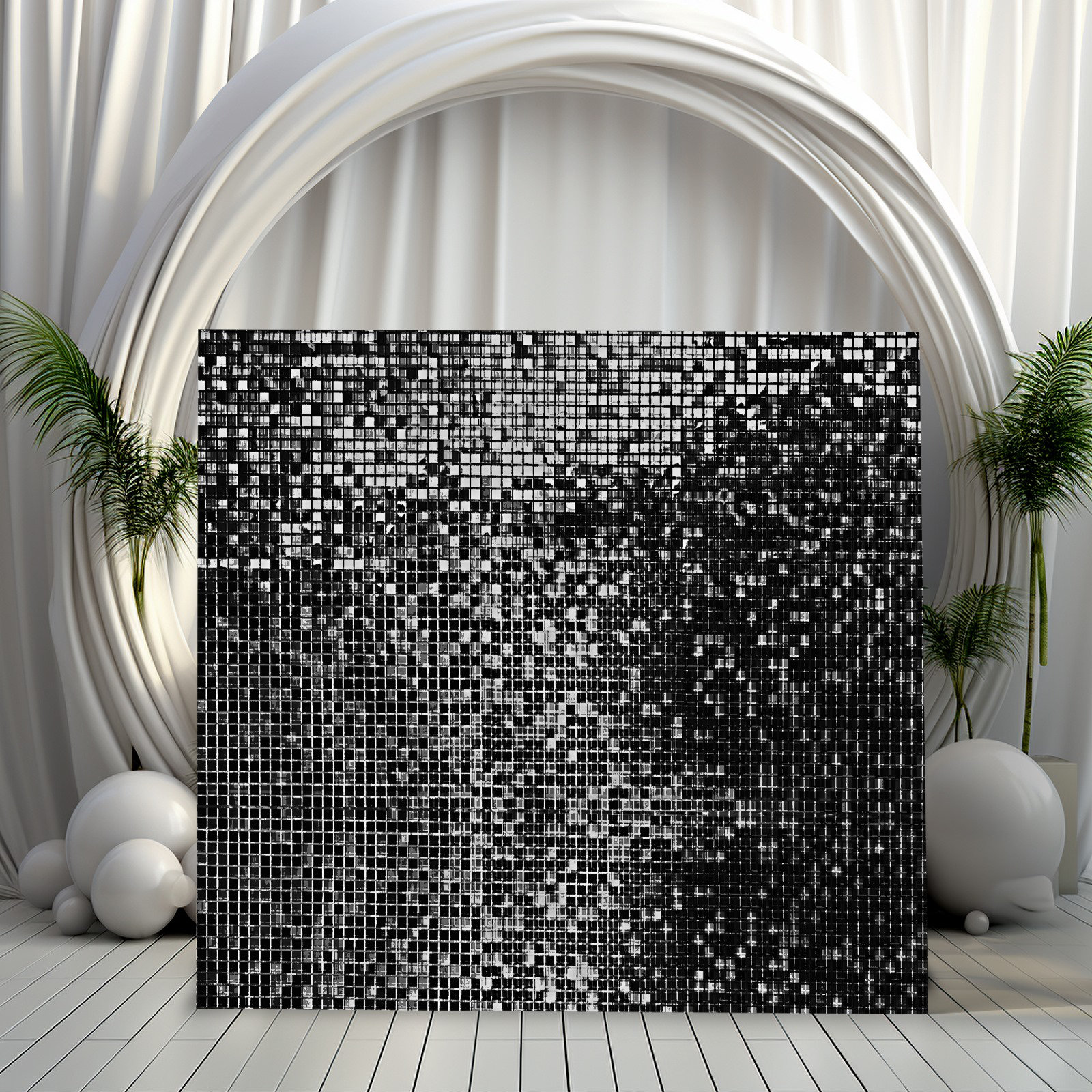 FashionSecretsLLC 12"x12" Clear Back Shimmer Sequin Wall Panels for ...