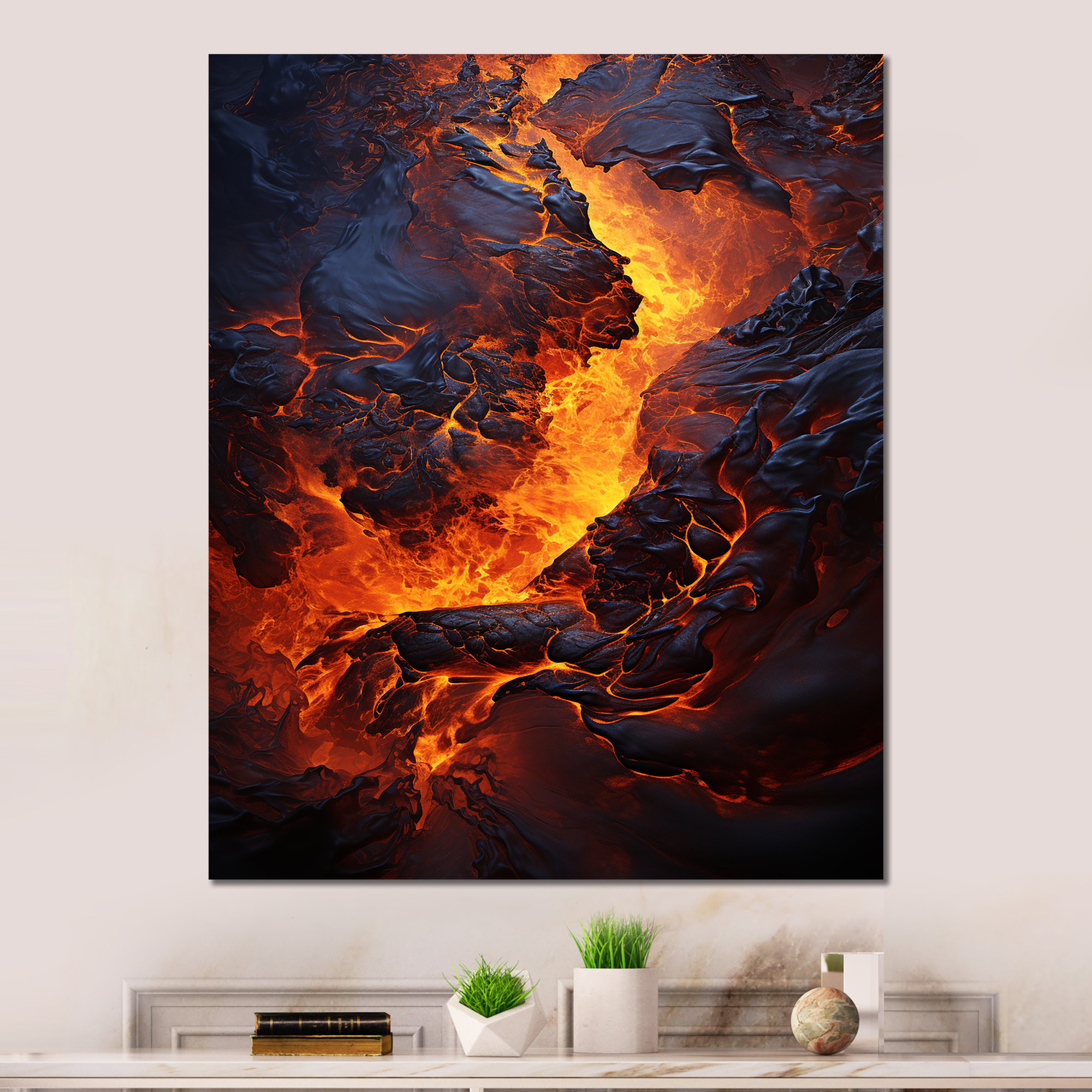Latitude Run® Volcano Eternal Lava - Volcano Metal Wall Art Print ...
