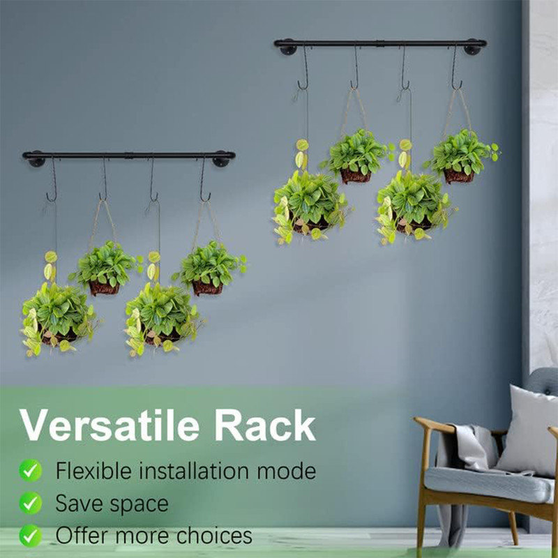 Trent Austin Design® Black Metal Wall Mount Plant Hanging Rod Ceiling ...