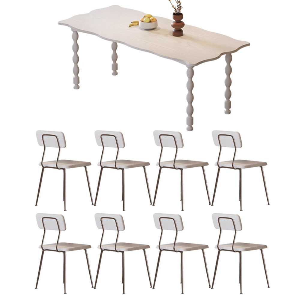 dujinlong home Exquisite All Solid Wood Red Oak Dining Table Set ...