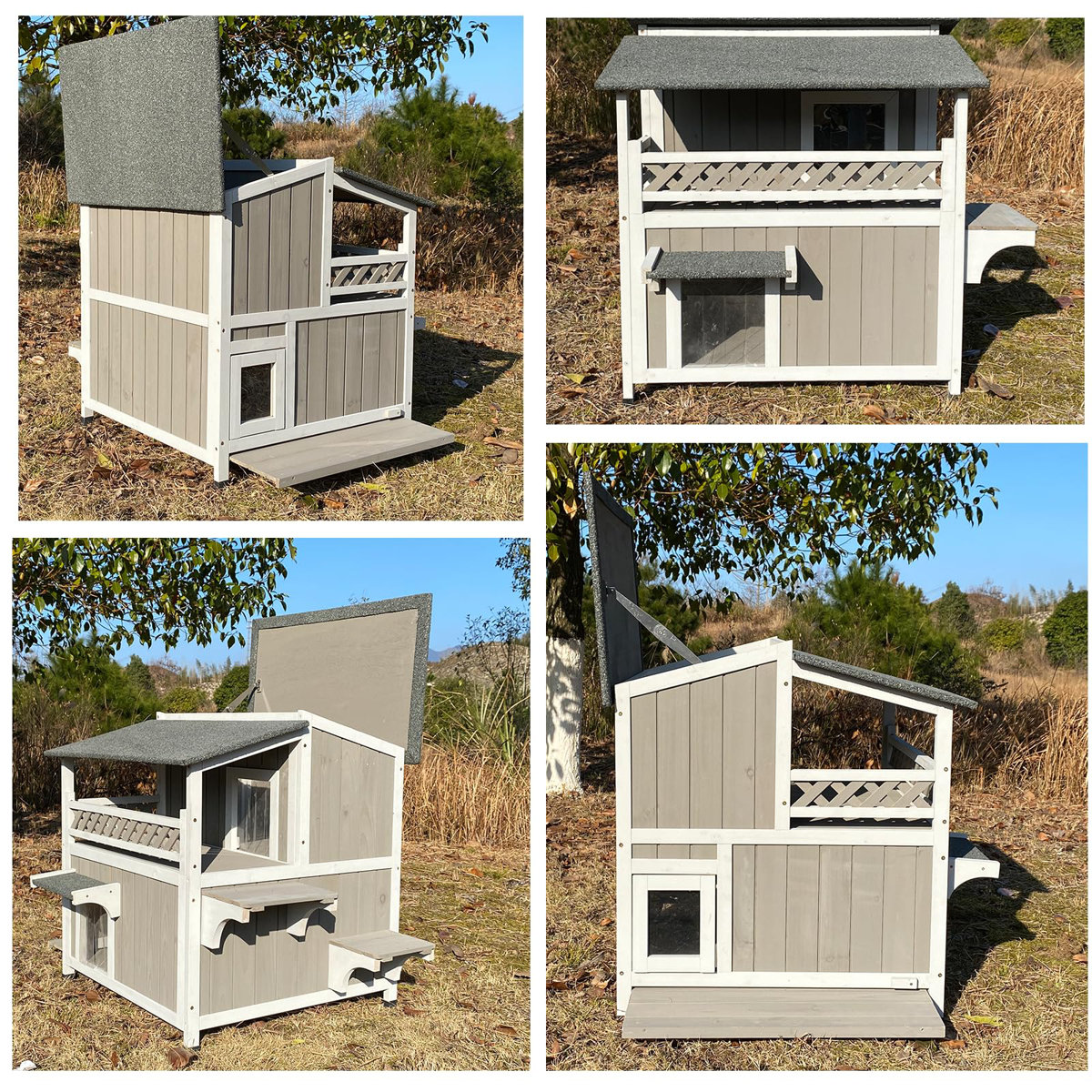 Tucker Murphy Pet™ Two-story Cat House With Balcony & Reviews | Wayfair