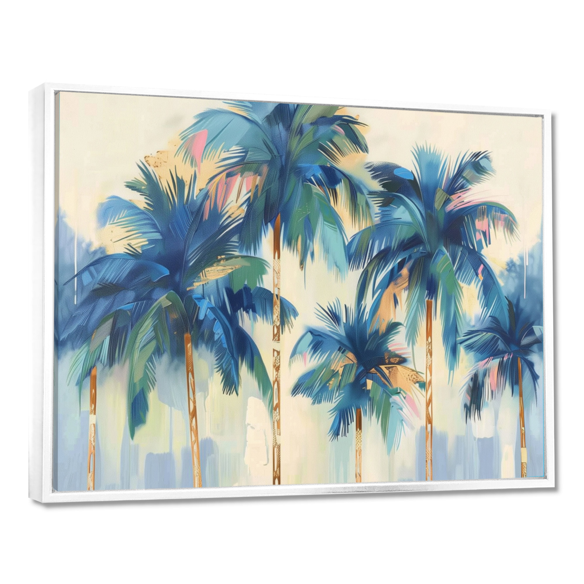 Bay Isle Home™ Blue and Gold Palm Tree forest I - Palm Trees Wall Art ...