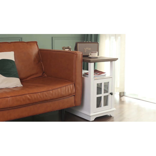 Red Barrel Studio® Boxley Tray Top End Table and Built-In Outlets ...