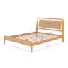 Ivy Bronx Seba Queen Size Wood Platform Bed With LED Light And Rattan ...