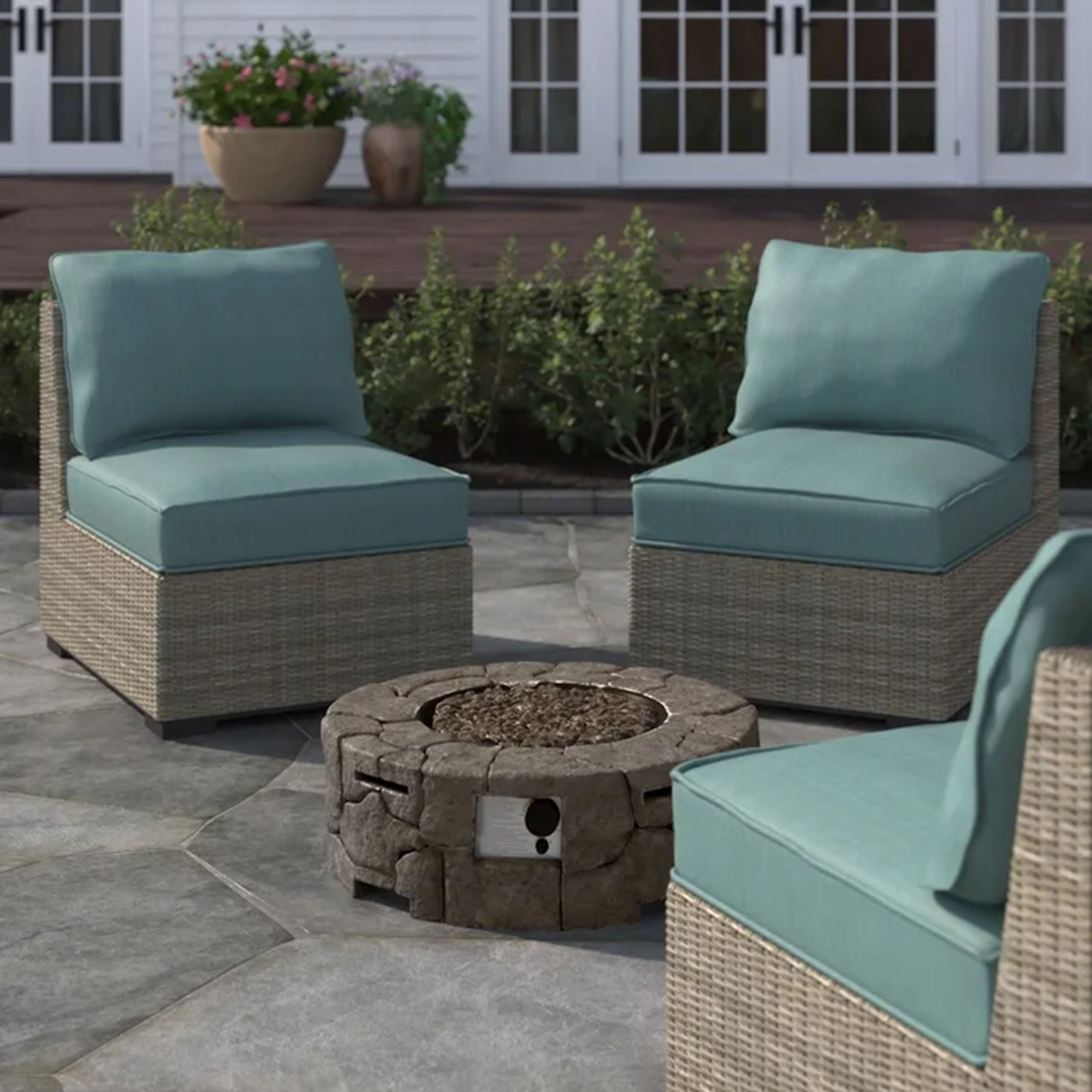 Latitude Run® 9" H x 28" W Fibre Reinforced Concrete Outdoor Fire pit ...