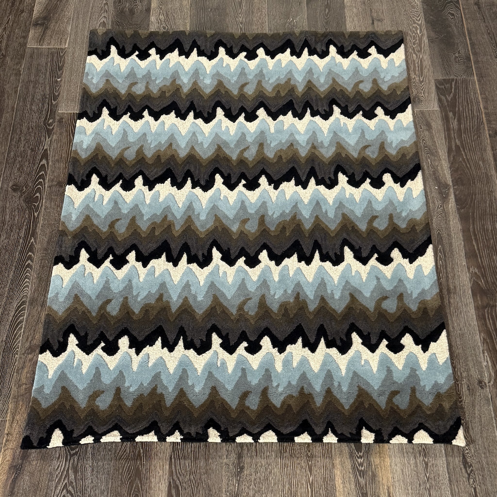 Loon Peak® Coalwood Multi-Colored Chevron Design Black, Grey, Brown ...