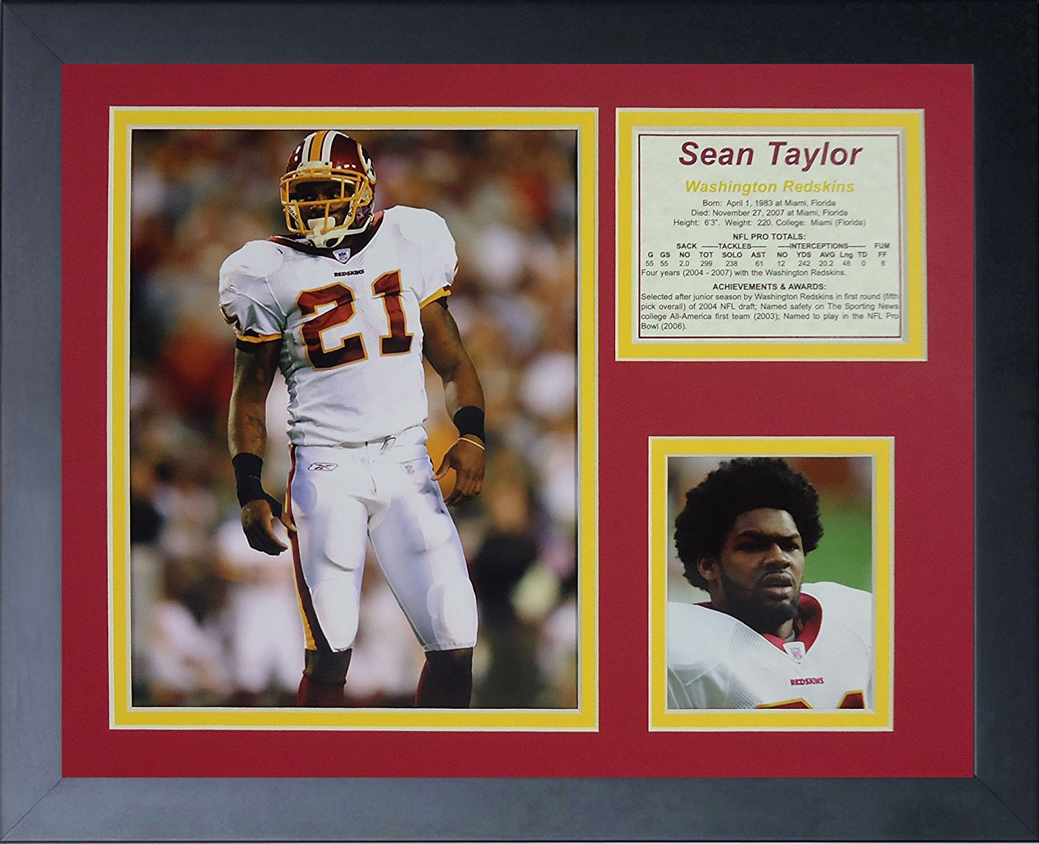 Legends Never Die Sean Taylor Away Framed Memorabilia | Wayfair